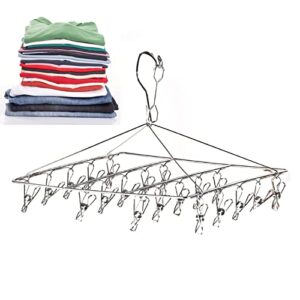 Clothes Drying Hanger Multiple Rack Clip Hat Sock Rack Drying Rack Stainless Steel for Cap Clip Clamp Hook Shelf Clip Fastener Hat Cap Dry Holder Clothe Dryer Hanger Drying Stand