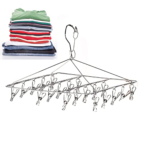 Clothes Drying Hanger Multiple Rack Clip Hat Sock Rack Drying Rack Stainless Steel for Cap Clip Clamp Hook Shelf Clip Fastener Hat Cap Dry Holder Clothe Dryer Hanger Drying Stand