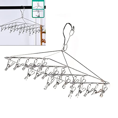 Clothes Drying Hanger Multiple Rack Clip Hat Sock Rack Drying Rack Stainless Steel for Cap Clip Clamp Hook Shelf Clip Fastener Hat Cap Dry Holder Clothe Dryer Hanger Drying Stand