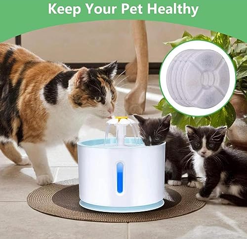 Akklaim 16 Pack Cat Water Fountain Filters Triple Filtration System Pet Cat Fountain Filter Replacement for 84oz/2.5L Cat Fountains