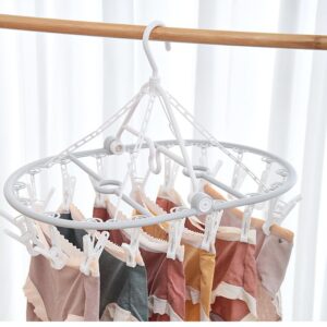 Hanging Drying Rack, Folding Laundry Rack, Plastic Laundry Clips with 18 Clips and Drip Dryer for Socks, Underwear, Towels, Bras, Scarves and Baby Clothes with Foldable Clips.