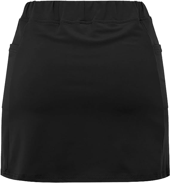 Biker Shorts Women Tennis Skorts Skirts with Pockets Built-in Shorts High Waist Athletic Golf Workout Running Shorts Plus Size Black XXXXXL