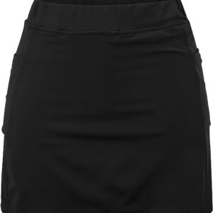 Biker Shorts Women Tennis Skorts Skirts with Pockets Built-in Shorts High Waist Athletic Golf Workout Running Shorts Plus Size Black XXXXXL