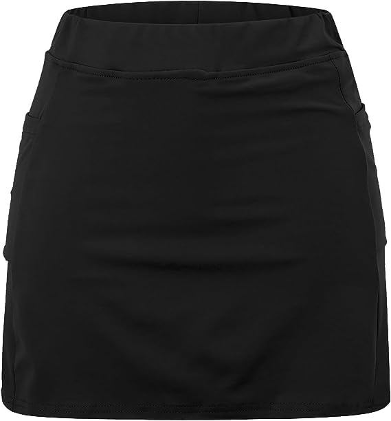 Biker Shorts Women Tennis Skorts Skirts with Pockets Built-in Shorts High Waist Athletic Golf Workout Running Shorts Plus Size Black XXXXXL