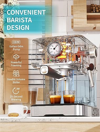 Gevi Espresso Machine, Espresso Maker with Milk Frother Steam Wand, Compact Espresso Super Automatic Espresso Machines for home with 34oz Removable Water Tank for Cappuccino, Latte