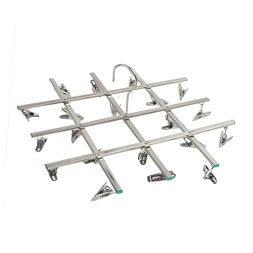 Alipis Foldable Laundry Rack Collapsible Hangers Clothes Drying Rack Clothes Hanger Stainless Steel Clothes Hanger Coat Hanger Stainless Steel Silver Drying Rack Foldable Clothes Hanger