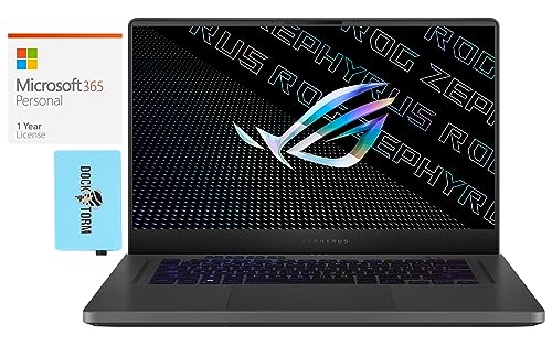 ASUS ROG Zephyrus G15 Gaming Laptop (AMD Ryzen 9 6900HS 8-Core, 24GB DDR5 4800MHz RAM, 1TB PCIe SSD, GeForce RTX 3080, 15.6" 240 Hz Win 11 Pro) with MS 365 Personal, Dockztorm Hub