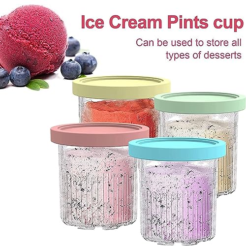 EVANEM Creami Deluxe Pints, for Creami Ninja Ice Cream Deluxe,24 OZ Pint Ice Cream Containers with Lids Dishwasher Safe,Leak Proof Compatible NC501 Series Ice Cream Maker