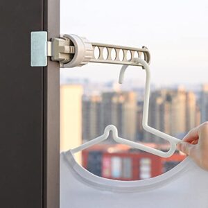 CLSMD Window Drying Rack Travel Portable Window Frame Clothes Hanger Hotel Laundry Rack Wall Mounted Indoor Hanging Rack for Clothes