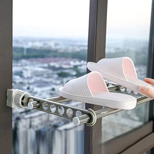 CLSMD Window Drying Rack Travel Portable Window Frame Clothes Hanger Hotel Laundry Rack Wall Mounted Indoor Hanging Rack for Clothes