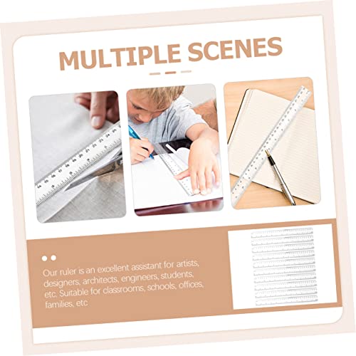 NUOBESTY 20pcs Ruler Ruler Rulers Shatterproof Ruler Clear Ruler Metric Ruler Plastic Rulers Classroom Supplies Technical Drawing Ruler Rulers Bulk for Classroom Use Scale