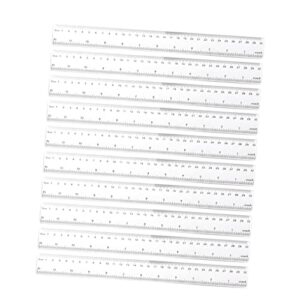 magiclulu 20pcs ruler metric ruler 12+ inch rulers plastic rulers metric ruler precision ruler straight ruler 12 in ruler small ruler metric system supplies use clear ruler