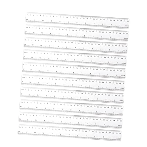 MAGICLULU 20pcs Ruler Metric Ruler 12+ Inch Rulers Plastic Rulers Metric Ruler Precision Ruler Straight Ruler 12 in Ruler Small Ruler Metric System Supplies Use Clear Ruler