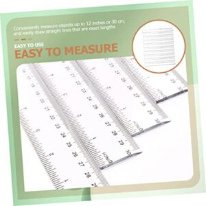 MAGICLULU 20pcs Ruler Metric Ruler 12+ Inch Rulers Plastic Rulers Metric Ruler Precision Ruler Straight Ruler 12 in Ruler Small Ruler Metric System Supplies Use Clear Ruler