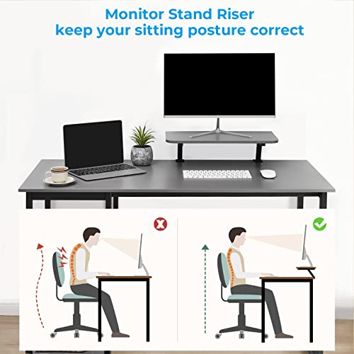 GreenForest Computer Desk with Monitor Stand L Shaped Desk with Drawers