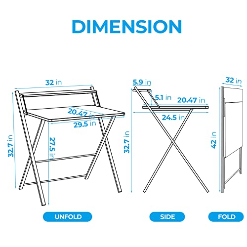 GreenForest Folding Desk No Assembly Required and L Shaped Desk with Drawers, 69 inch Corner Compuer Desk