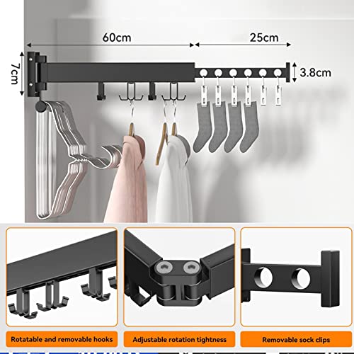 LTLWSH Wall Mounted Retractable Clothes Drying Rack, Laundry Drying Rack, Clothes Drying Rack Folding Indoor, Space Saver, Drying Rack Clothing for Balcony, Laundry,1 fold