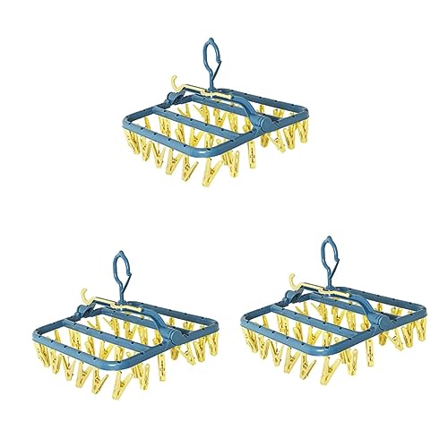 Alipis 3pcs Foldable Clothes Drying Rack Collapsible Clothes Rack Foldable Hangers Windproof Blanket Clip Laundry Hanger Drying Rack Dish Drying Rack Collapsible Foldable Household Hanger