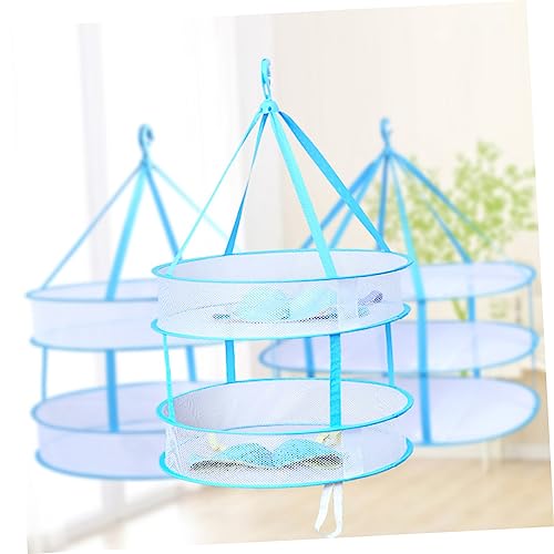 Alipis 3pcs 2 Hanging Flat Clothes Rack Collapsible Clothes Drying Rack mesh Laundry Drying Basket Collapsible Laundry Drying Rack Collapsible Drying Rack for Clothes Collapsible Hangers