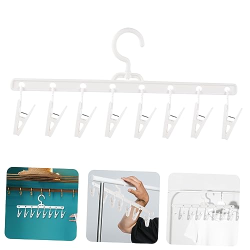 Alipis 2pcs Plastic Laundry Clip Clothes Drying Racks Baby Clothes Clip Portable Towel Clothing Rack White Plastic White Hangers Underwear Drying Racks Multi-Purpose Hanger Socks Clips