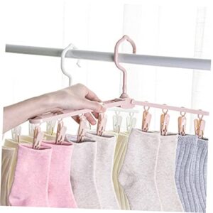 Cabilock 2pcs Foldable Travel Racks for Pink Hats Space Windproof Clothes Rack Socks Hanger Clothespins Clips Hangers with Underwear Drying Laundry Saving Multi-Purpose Clip