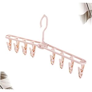 Cabilock 2pcs Foldable Travel Racks for Pink Hats Space Windproof Clothes Rack Socks Hanger Clothespins Clips Hangers with Underwear Drying Laundry Saving Multi-Purpose Clip