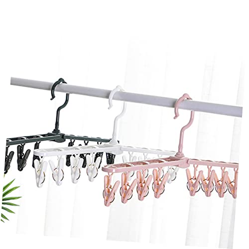 Cabilock 2pcs Foldable Travel Racks for Pink Hats Space Windproof Clothes Rack Socks Hanger Clothespins Clips Hangers with Underwear Drying Laundry Saving Multi-Purpose Clip