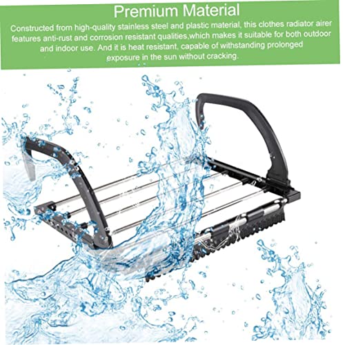 Balcony Drying Rack Stainless Steel Clothes Dryer Folding Shoes Rack Laundry Holder Hanging laundry Rack Clothes Radiator Airer with Multiple Adjustment Hook For Clothes Socks