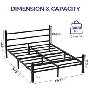 GreenForest 70 in L Shaped Desk with Drawers and Printer Stand and Full Size Bed Frame with Headboard Easy Assemble