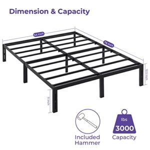 GreenForest70 in L Shaped Desk with Drawers and Printer Stand and Full Size Bed Frame Easy Quick Assembly