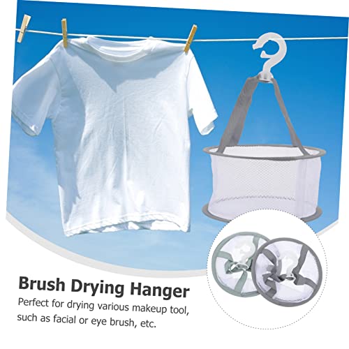 HONMEET 2pcs Powder Puff Clothes Basket Makeup Powder Puff Small Dryer Foldable Drying Rack Hanging Drying Rack Hanging Clothes Drying Rack Sweater Hanging Dryer Puff Drying Net Sock Brown