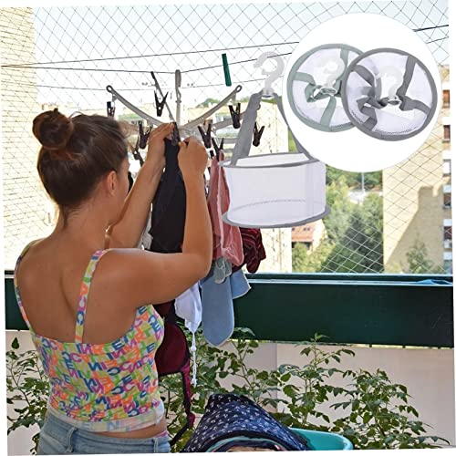 HONMEET 2pcs Powder Puff Clothes Basket Makeup Powder Puff Small Dryer Foldable Drying Rack Hanging Drying Rack Hanging Clothes Drying Rack Sweater Hanging Dryer Puff Drying Net Sock Brown