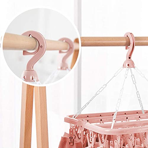 BAIRONG Clothes Hanger, Foldable Clothes Drying Rack, Sock Dryer, Swivel Clothes Drying Clip, Clothes Dryer Rack, Lingerie Hangers with 32 Clips for Indoor Outdoor Wet and Dry