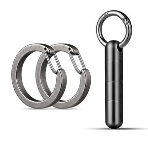 tisur titanium carabiner keychain clip+keychain pill holder