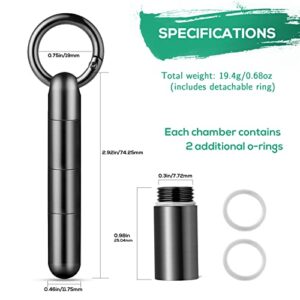 TISUR Titanium Carabiner Keychain Clip+Keychain Pill Holder