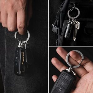 TISUR Titanium Carabiner Keychain Clip+Keychain Pill Holder