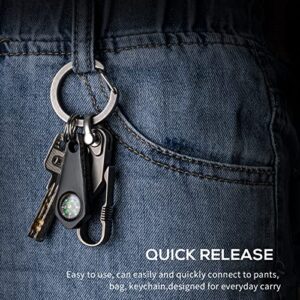 TISUR Titanium Carabiner Keychain Clip+Keychain Pill Holder