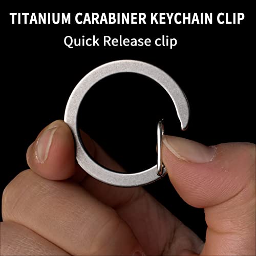 TISUR Titanium Carabiner Keychain Clip+Keychain Pill Holder