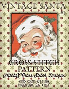 vintage santa cross stitch pattern