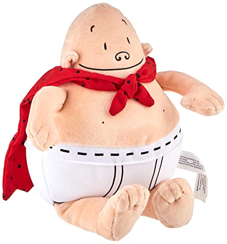 MerryMakers Captain Underpants Soft Superhero Toy, 10-Inch, from The bestselling Comic Book Series by Dav Pilkey, Red