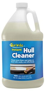 star brite instant hull cleaner - easily remove stains, scum lines & grime for boat hulls, fiberglass, plastic & painted surfaces - wipe on, rinse off formula - 128 ounce gallon (081700)