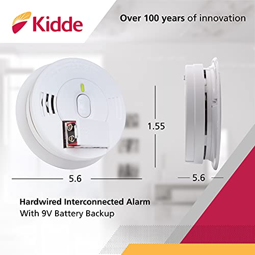 Kidde i12040 120V AC Wire-In Smoke Alarm with Battery Backup and Smart Hush