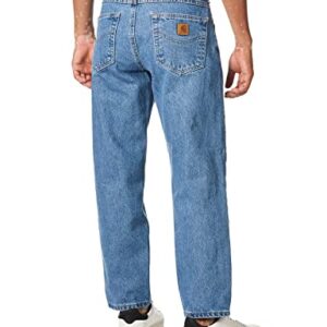 Carhartt Men's Five Pocket Tapered Leg Jean, Stonewash, 34W x 30L