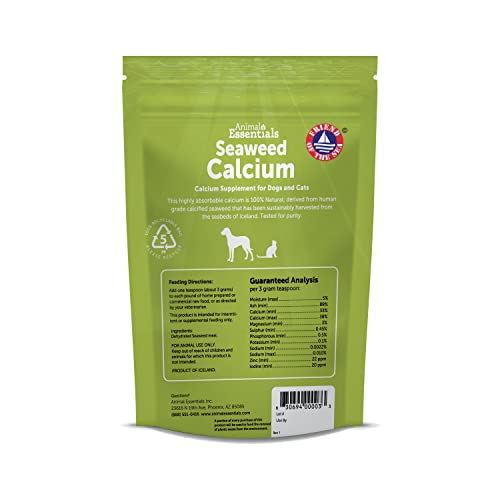 Animal Essentials Seaweed Calcium Supplement for Dogs & Cats, 12 oz, Iceland Seaweed Magnesium, Boron, Zinc