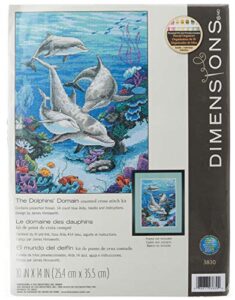 dimensions needlecrafts counted cross stitch, the dolphins domain , blue