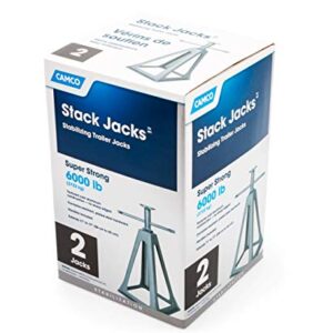 Camco 44561 Olympian Aluminum Stack Jacks, Stabilize and Level Your RV Or Camper - 2 Pack