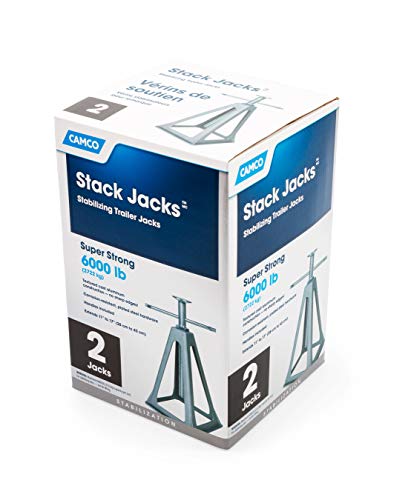 Camco 44561 Olympian Aluminum Stack Jacks, Stabilize and Level Your RV Or Camper - 2 Pack