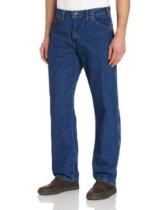 dickies mens relaxed straight-fit carpenter jeans, indigo blue, 36w x 32l us