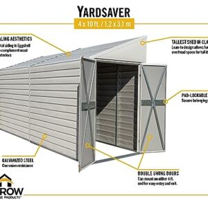 Arrow Shed Yardsaver Compact Galvanized Steel Storage Shed with Pent Roof, 4' x 10'