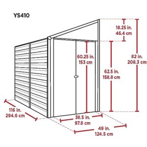 Arrow Shed Yardsaver Compact Galvanized Steel Storage Shed with Pent Roof, 4' x 10'